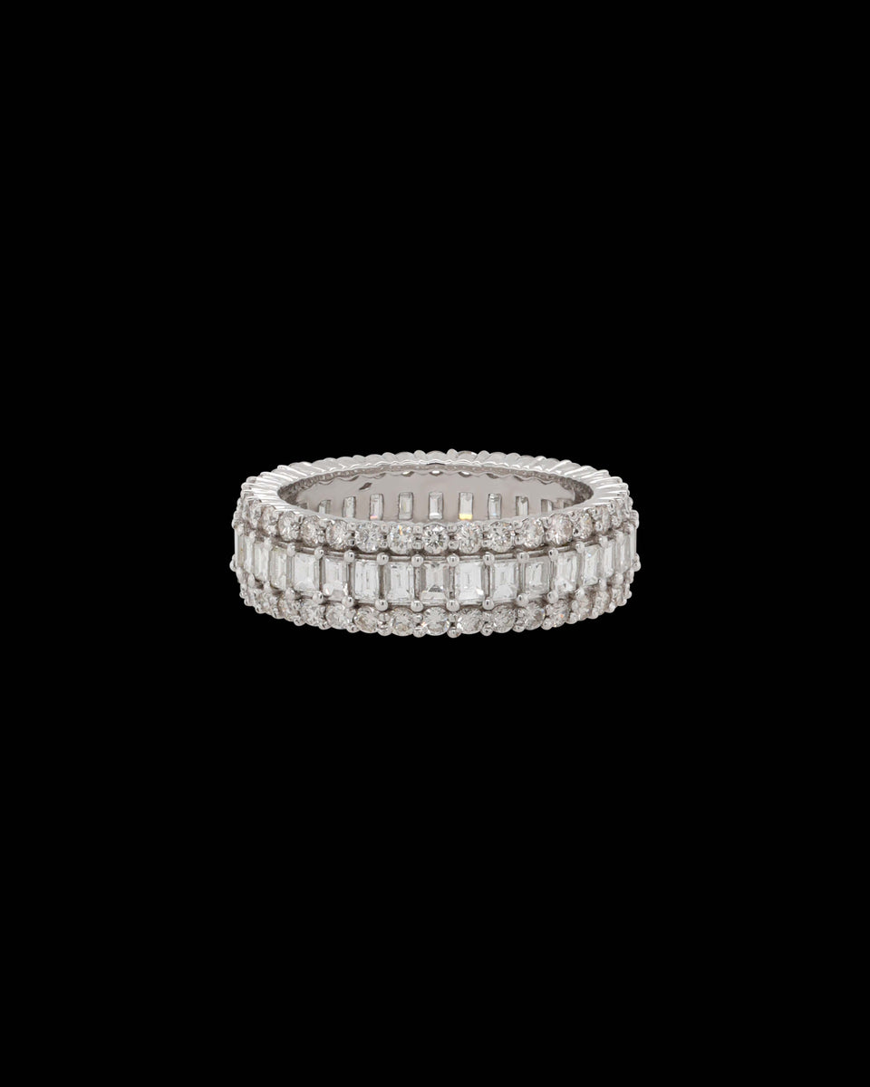 White Gold Baguette Eternity Band with VS2 Diamonds – Sona Golds